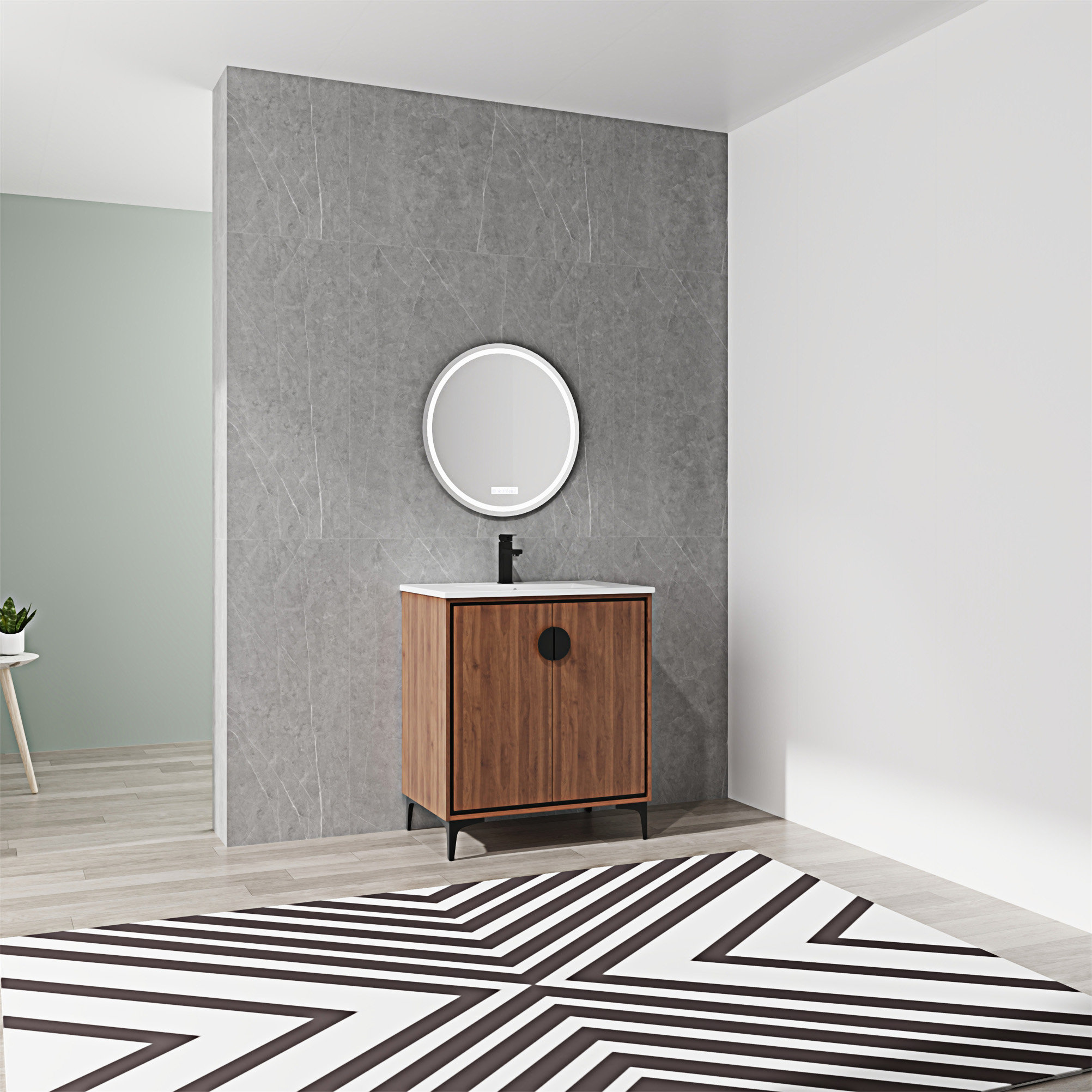 Ivy Bronx 30 "Bathroom Vanity, 2 Doors, Bathroom Cabinet Vanity Freestanding Cabinet Engineered ...